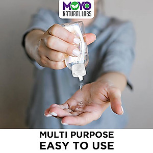 MoYo Natural Labs 4 oz Squirt Bottles, Squeezable Empty Travel Containers, BPA Free HDPE Plastic for Essential Oils,Liquids,Toiletry/Cosmetic Bottles(Neck 20-410) (Pack of 6, HDPE Translucent White)
