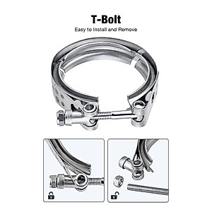 EVIL ENERGY 3.0 Inch V Band Clamp with Flange Male Female Stainless Steel 2PCS