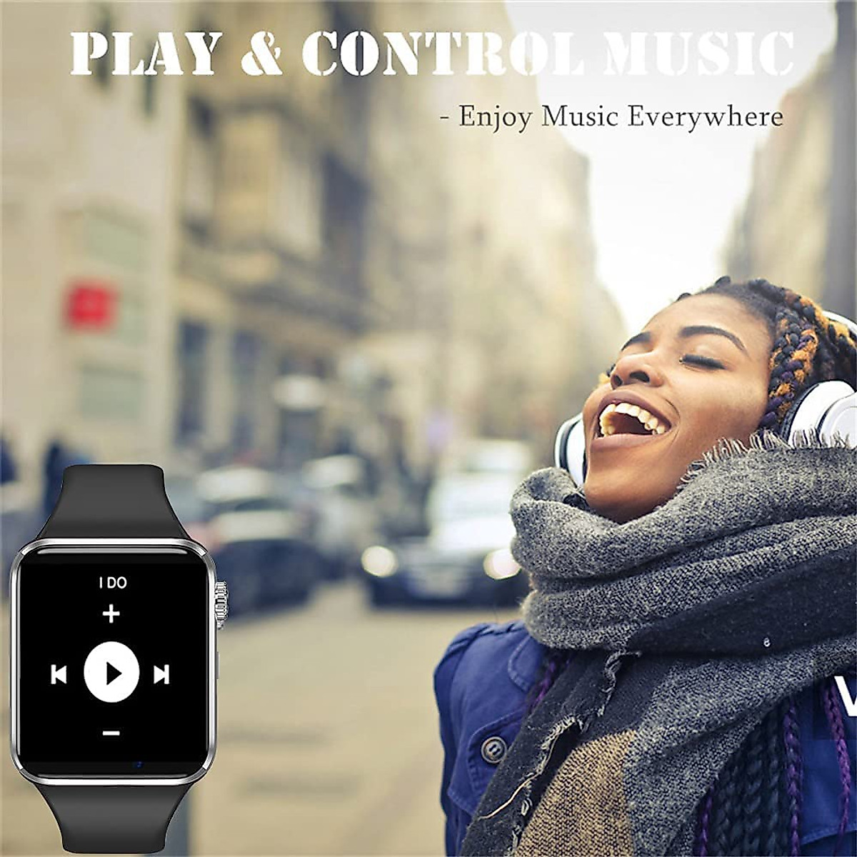 Bluetooth Smart Watch A1 Bluetooth GSM SIM Phone Smart Watch for Android Smart Phones (Silver)