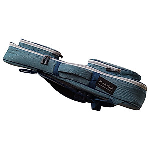 MUSIC FIRST Original Design 0.6" (15mm) Thick Padded Vintage Style Jeans Cloth/Denim Baritone Ukulele Case, Ukulele Bag (30"~31")