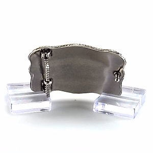 ARIAT Large Scalloped Shape Buckle with Logo, Floral and Scroll Detail, Twisted Rope Trim, 3.75"x 2.75"