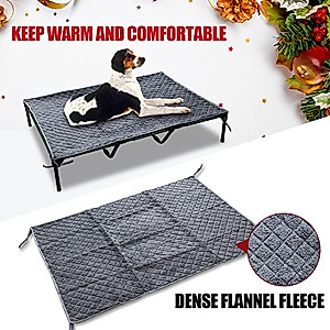 XL Size Large Elevated Dog Bed with Canopy,600D Oxford Dog Bed Cot with 210D Textilene Canopy,Outdoor Cooling Dog Cot with Shade Tent for Large Dogs,Holds up to 120 lbs,Send 1 pcs Soft Mat