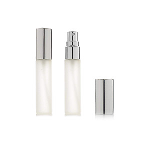 Enslz 6 pcs Frosted Fine Mist 10ml1/3oz Atomizer Glass Bottle Vial Spray Refillable Fragrance Perfume Empty Scent Bottle 2 pcs 3ML Free Pipette (10ml, Silver)