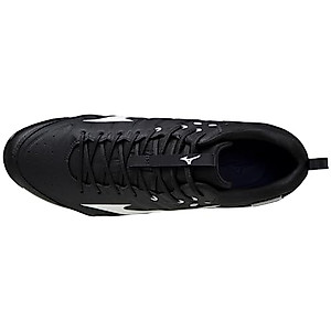 Mizuno 9-Spike Men's Metal Baseball Cleat 11 1/2, Black-White (9000)