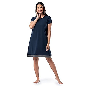 Fruit of the Loom Women's Plus Size Super Soft and Breathable Sleep Shirt, Midnight Blue, 5X
