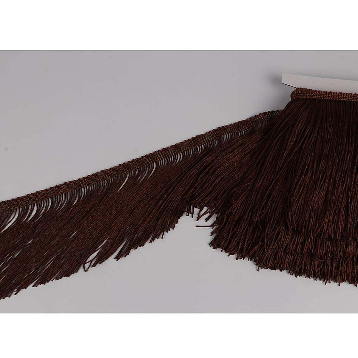 Heartwish268 Fringe Trim Lace Polyerter Fibre Tassel 6inch Wide 10 Yards Long for Clothes Accessories Latin Wedding Dress DIY Lamp Shade Decoration Black White Red(Brown)