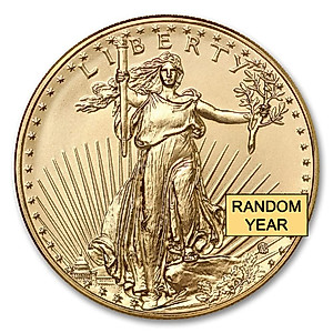 1986 - Present (Random Year) 1/2 oz American Gold Eagle Coin Brilliant Uncirculated (BU -Type 1 or 2) in United States Mint Box with Certificate of Authenticity $25 Mint State