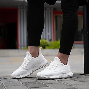 Akk Mens Walking Tennis Shoes - Comfy Running Shoes for Men Sneakers Workout Casual Athletic Indoor Outdoor White Size 7