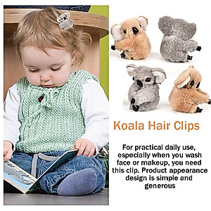 Koala Stuffed Animal Clips, 8 Pcs Small Stuffed Koala Clip for Women Hair Claw, Koala Pencil Hugger for Girls Kids (Brown and Grey)