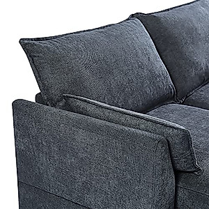 Eafurn U Shaped Modular Sectional Sofa with Double Chaise and Storage Seat,115" Upholstery Corner Couch with Comfy Cushion Back,Oversized Convertible Sleeper Sofa & Couch Bed for Living Room