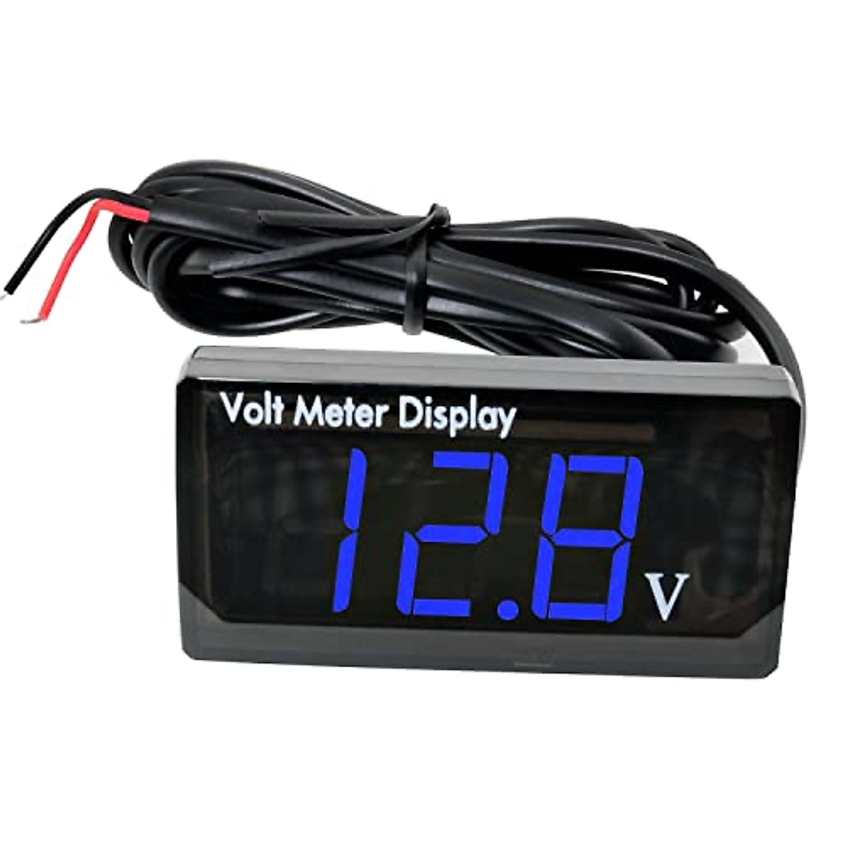MEETOOT LED Digital Display Voltmeter Blue DC 12V Waterproof LED Digital Display Voltmeter for Car Battery Voltage Monitor