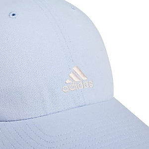 adidas Women's Saturday Relaxed Fit Adjustable Hat, Blue Dawn/Wonder Quartz Beige, One Size