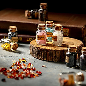 KHOCOEE 12 Different Gemstone Bottles Chip Crystals and Healing Stone, Chakra Healing Crystals Bottles, Wicca Gem Stones Set, Witchcraft Crystals