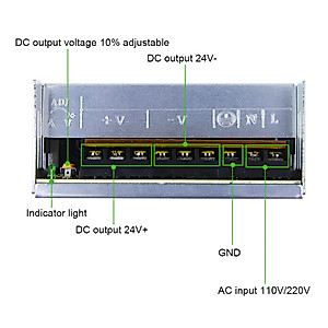 ALITOVE DC 24V 15A 360W Power Supply Universal Regulated Switching Transformer Adapter LED Driver 110V/220V AC Input for LED Strip CCTV Radio