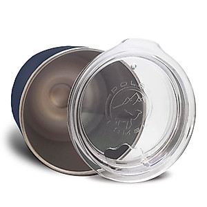 LaserGram Double Wall Stainless Steel Wine Glass Tumbler, Compass Rose, Personalized Engraving Included (Navy Blue)