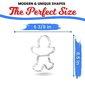 Foose Cookie Cutters Extra Large Gingerbread Man with Brace Cookie Cutter 8.5 in, Hand Made in USA