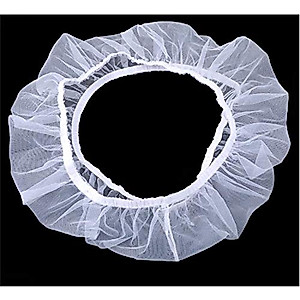 TIANRUOXIAOKE Universal Bird Cage Seed Catcher Seeds Guard Parrot Mesh Net Cover Stretchy Shell Skirt Traps Cage Basket Soft Airy Parrot Cage Skirt (M, White)