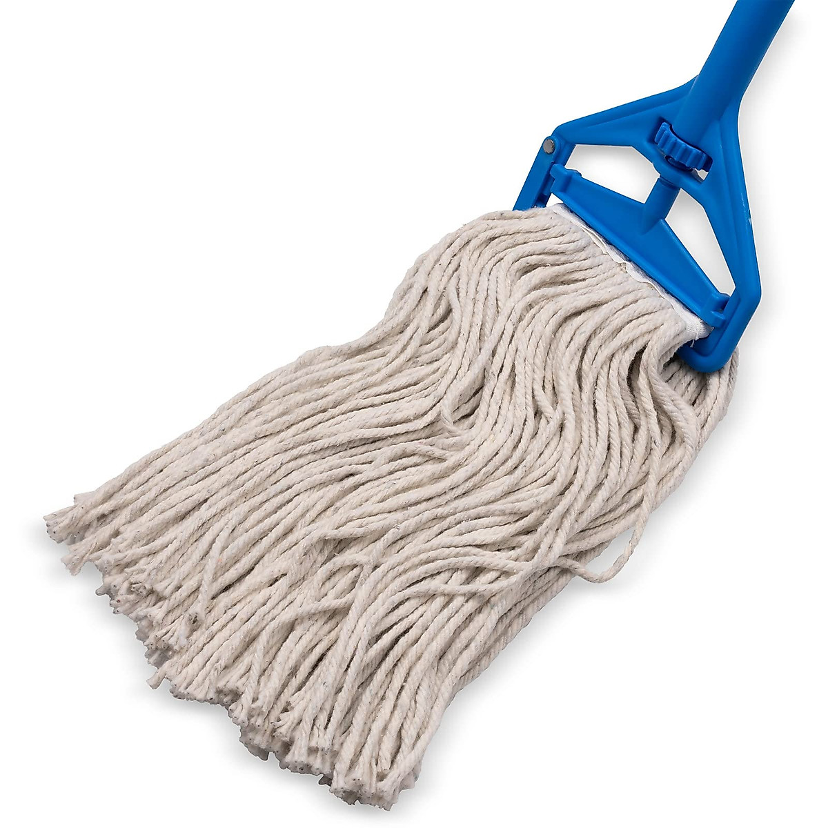 SPARTA Flo-Pac Cotton Mop Head, Cut-End, Narrow Band with White Band for Organized Cleaning, 32 Inches, Tan