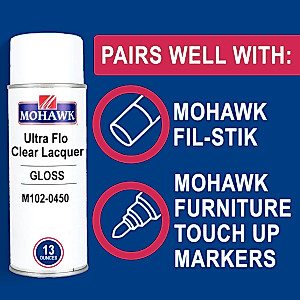 Mohawk Finishing Products Ultra-Flo Clear Lacquer, Clear Gloss Finish, ‎M102-0450, 13 oz