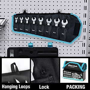 DURATECH Stubby Ratcheting Combination Wrench Set, Metric, 8-piece, 10, 11, 13, 14, 16, 17, 18, 19mm, CR-V Steel, with Pouch