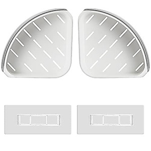 TOPHOME Triangular Corner Shower Rack Shower Caddy Corner Shelf Shower Basket Wall Mounted Shower Holder Organizer Storage Basket Rack for Bathroom Kitchen Toilet Dorm-NO-Drilling