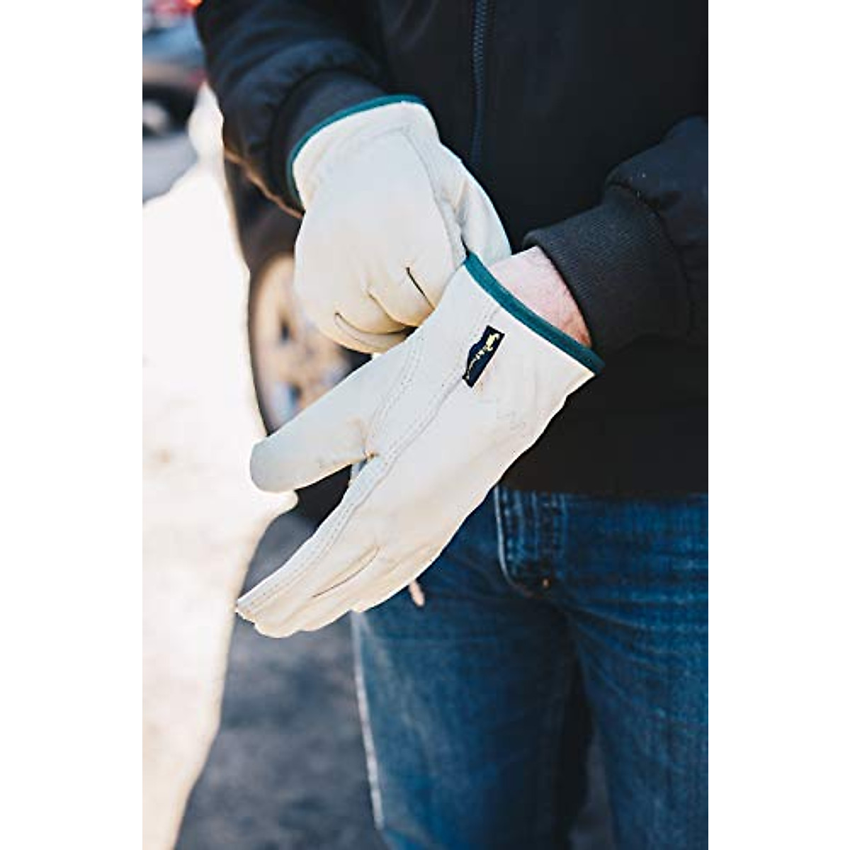 G & F Products unisex adult Unlined work gloves, Yellow, Large Pack of 3 US