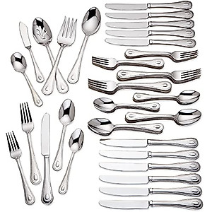 Lenox 829739 French Perle Flatware Set, 11.30 LB, 65-Piece