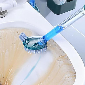 Creative Brush Toilet Brush Double Sided Brush Head Toilet Cleaner Brush Plastic Handle Toilet Bowl Brush and Stand