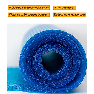 9x9ft 16-mil Spa Hot Tub Solar Cover - UV Resistant Hot Tub Thermal Insulation Blanket - Insulated Hot Tub Bubble Cover - Thermal Blanket for Hot Tub - Insulation Thermal Cover