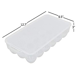 Begale 4-Pack Clear Plastic Egg Storage Holder, Egg Holder Case For Refrigerator