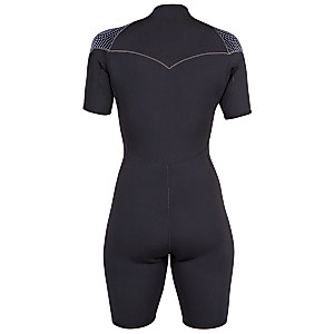 Henderson Women's 3mm Thermoprene Pro Front Zip Shorty Wetsuit, Black/Purple, 6