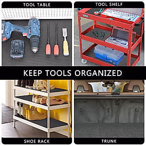 Foam Toolbox Liner Drawer Mat 1/8 Inch Thick X 24 Inch Wide X 24 Ft Long Black, No Slip for Protecting Cabinet, Garage, Cart, Tool Box