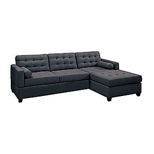 Poundex Sofas, Slate Black