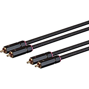 Monoprice - 138076 Male RCA Two Channel Stereo Audio Cable - 3 Feet - Black, Gold Plated Connectors, Double Shielded with Copper Braiding - Onix Series