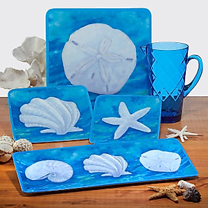 Certified International Ocean Beach Melamine 3 Piece Hostess Servware Set, Multicolor, Large