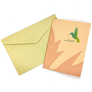 yfdshun 3D Card/Pop-Up Card,Lovely Hummingbird for Family and Friends Thank You Card, Birthday Card, Love Anniversaries and Valentine's Day Card