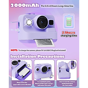 Kids Camera Instant Print, MEETRYE Instant Print Camera for Kids 4-14 Year Old, Christmas Birthday Gifts Digital Camera Toy for 5 6 7 8 9 10 Year Old Girls Boys Toddlers