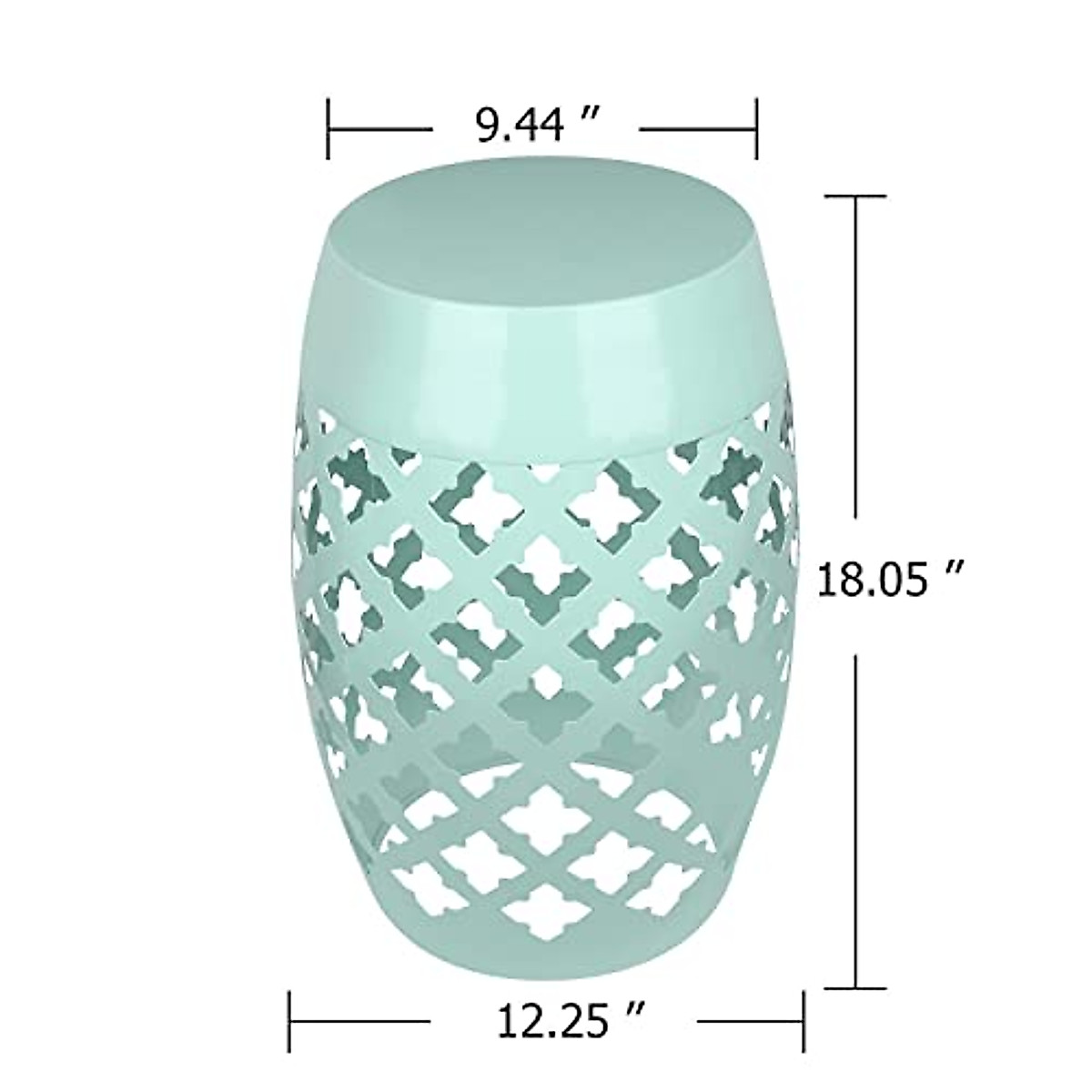 Vipush Outdoor Lace Cut Iron Side Table,Patio Garden Stool Coffee End Table Nightstand for Small Spaces,Living Room,Front Porch,Poolside,Green