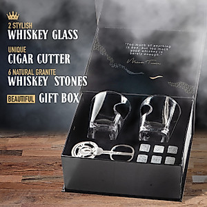 EMCOLLECTION Birthday Gifts Whiskey Glass for Men Bundle