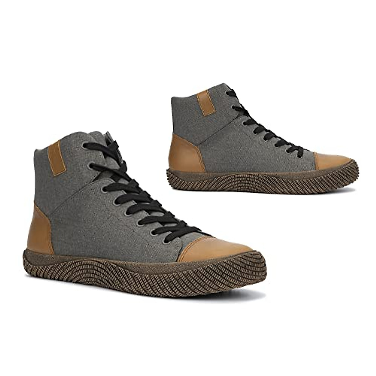 Hybrid Green Label Men's The Wolsey 2.0 High Fashion, Casual Recycled Canvas & Leather Lace-Up, Round Toe, Rubber Outsole; Size 11