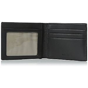 Lacoste mens Lacoste Men's Fitzgerald Leather Billfold With Id Card Holder Wallet, Black, One Size US