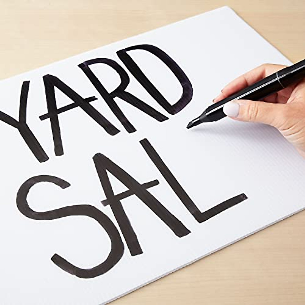 6-Pack Corrugated Plastic Yard Signs with Stakes 17x12 for Outdoor, Garage Sale Supplies, Estate Sale, Open House Poster Board, Birthday, Moving, Lawn, 4mm Thick, White Blank Surface Sheets