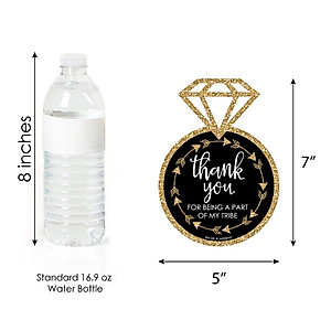 Big Dot of Happiness Bride Tribe - Shaped Cards - Bridal Shower or Bachelorette Party Thank You Note with Envelopes - Set of 12