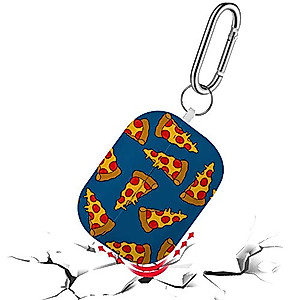 Art-Strap Protective Case, Compatible with AirPods Pro - Shockproof Soft TPU Gel Case Cover with Keychain Carabiner Replacement for Apple AirPods Pro (Pizza Doodle)
