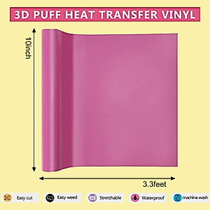 Pawkyjar 3D Puff HTV, 10inch x 3.3feet 3D Puff Heat Transfer Vinyl Roll, Orange Yellow 3D Puff Iron On Vinyl for DIY T-Shirt Clothes Bag Pillow Textile Fabric, Puff Foaming HTV Vinyl
