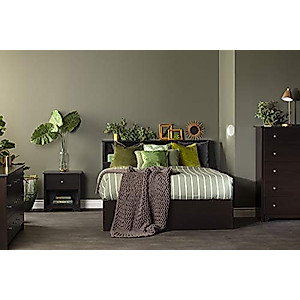 South Shore Vito Bookcase Headboard, Queen, Chocolate