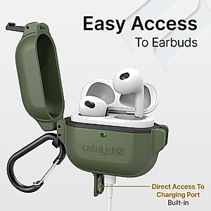 Catalyst Airpods 3rd Generation Case, 330ft Waterproof Total Protection Case for Airpods 3, Shockproof Case for Airpods 3rd Generation, Durable Protective Case for Airpods 3 with Carabiner
