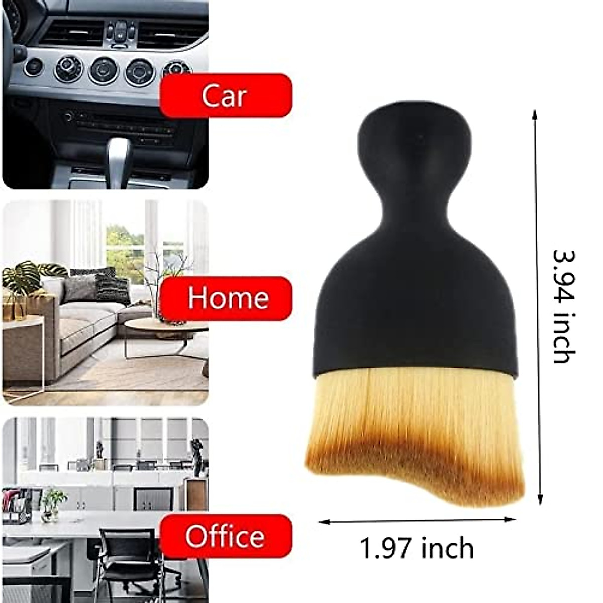 KUHPLOVE Zabernim Car Brush, Dashboard Cleaner for car Interior Car Interior Cleaning Tool, Soft Bristles Detailing Brush Computer Keyboard Dusting Tool (4Pieces of Zabernim Car Brush)