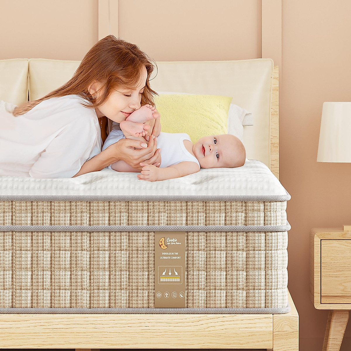 VISCOFLEX King Size Mattress, 12 Inch King Mattress in a Box, Pillow Top Hybrid Bed Mattress with Gel Memory Foam & Individual Pocket Springs, Pressure Relief & Support, Medium Firm