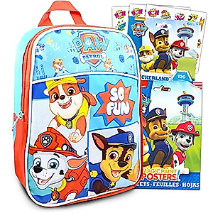 Paw Patrol Mini School Backpack For Kids ~ 3 Pc Bundle With 11" Paw Patrol School Bag, Painting Activity Pack, And Stickers | Paw Patrol School Supplies For Toddler Boys And Girls